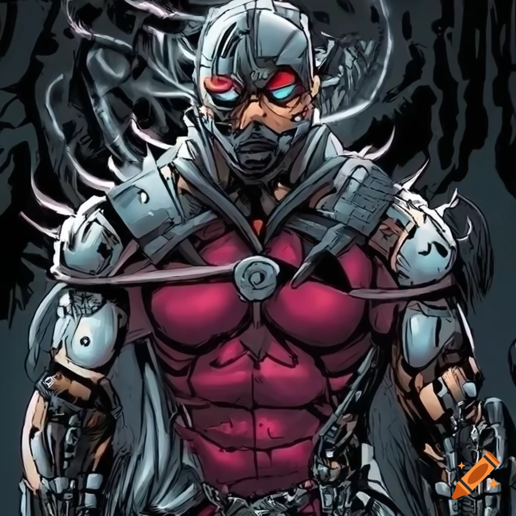 Cyborg Ninja punk comic style artwork on Craiyon