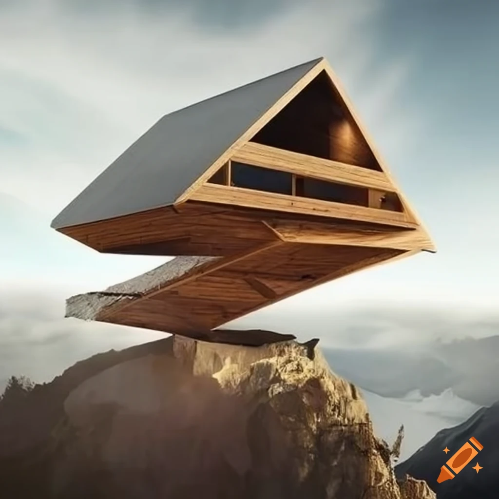 Modern futuristic compact micro house in a mountain area on Craiyon