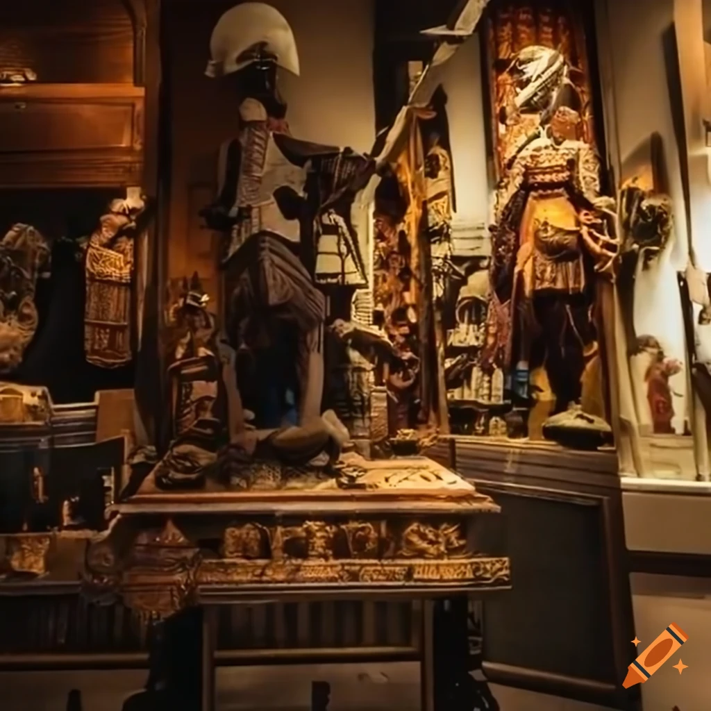 Facing a wall in a drab, eerie toy store, rest two long shelves running ...