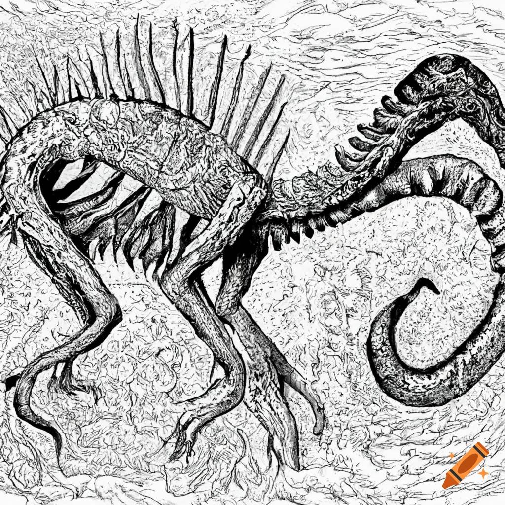 Pen and ink drawing of a mysterious creature on Craiyon