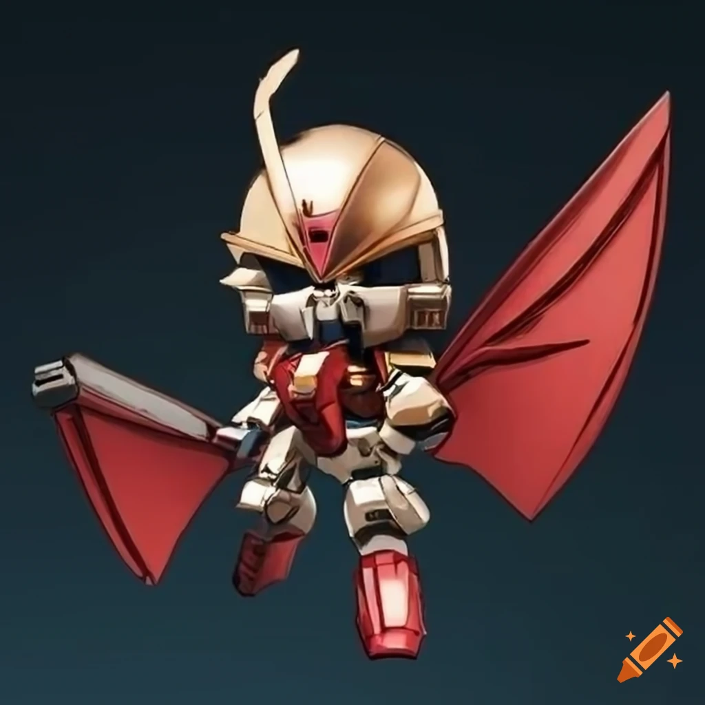 Chibi robot with metallic armor