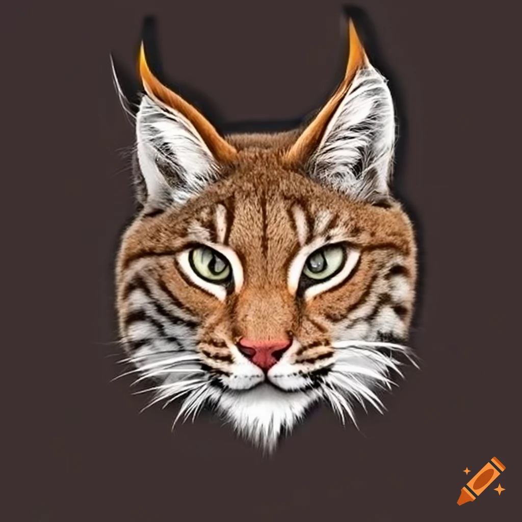 Smiling lynx in a logo design on Craiyon