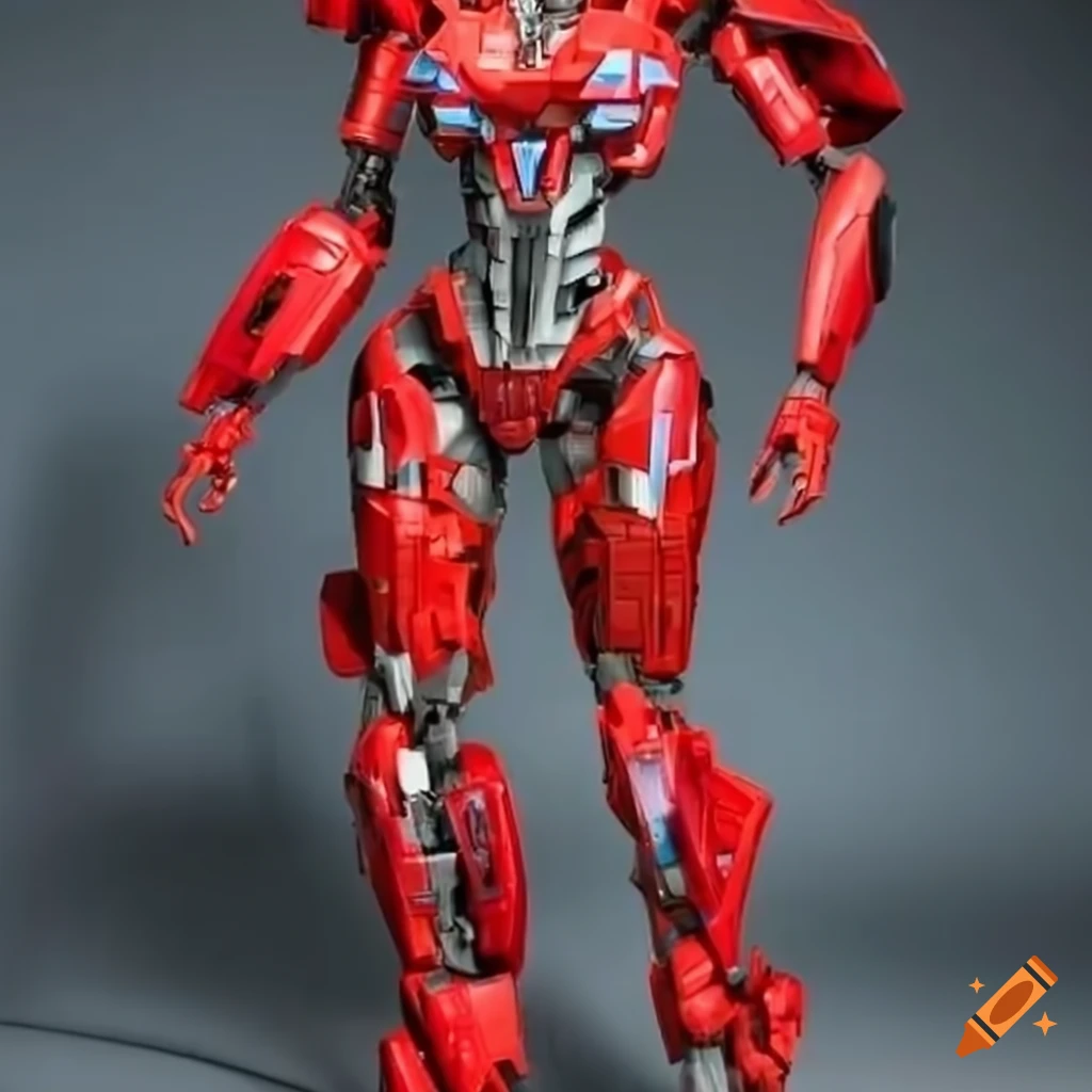 Red female autobot resembling a red prius