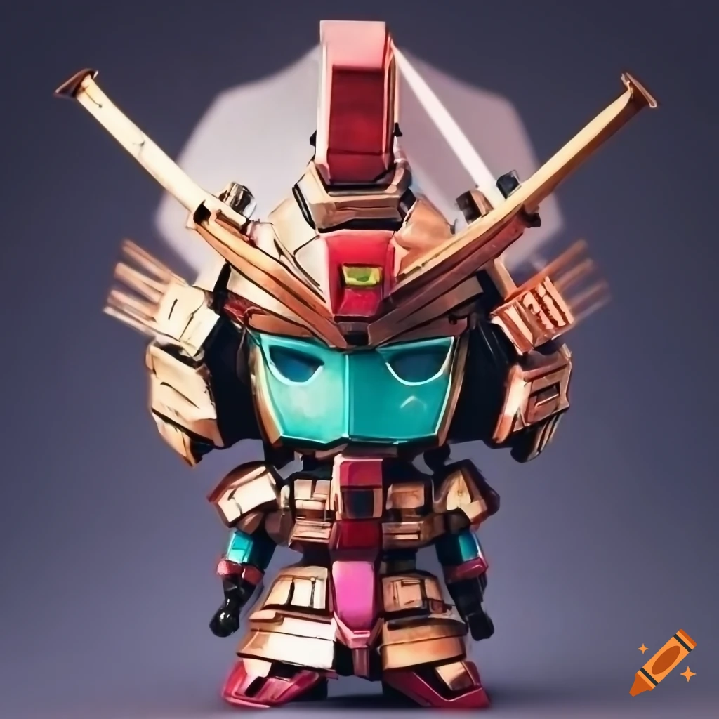 Metallic samurai robot artwork on Craiyon