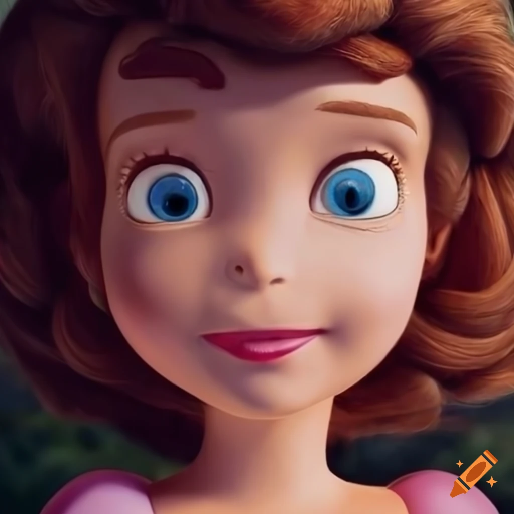 Portrait of a beautiful woman with Disney-Pixar style on Craiyon