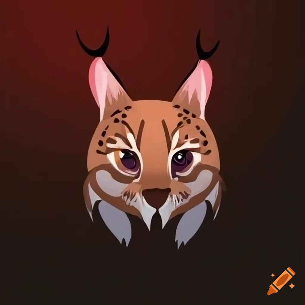 Friendly lynx logo with a playful expression