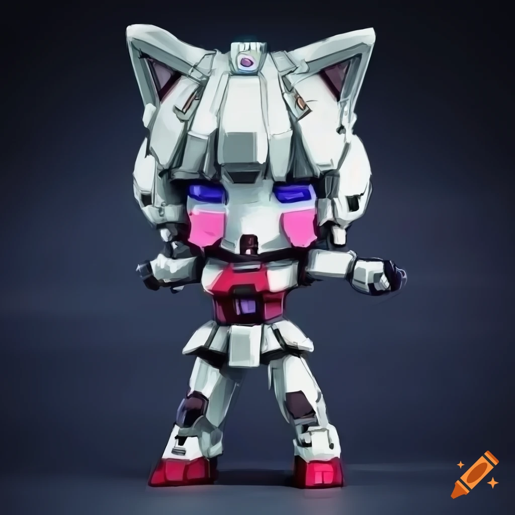 Animated cat design inspired by gundam robot on Craiyon
