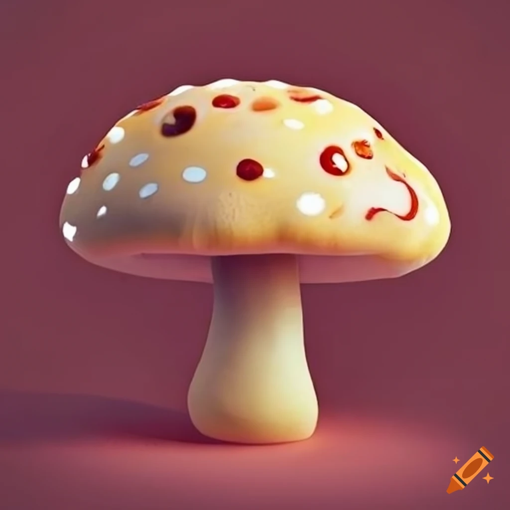 Close-up of unique and colorful mushrooms on Craiyon