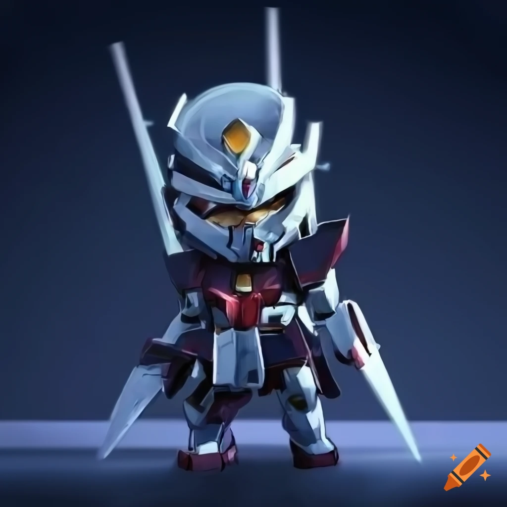 Metallic chibi robot in samurai armor on Craiyon