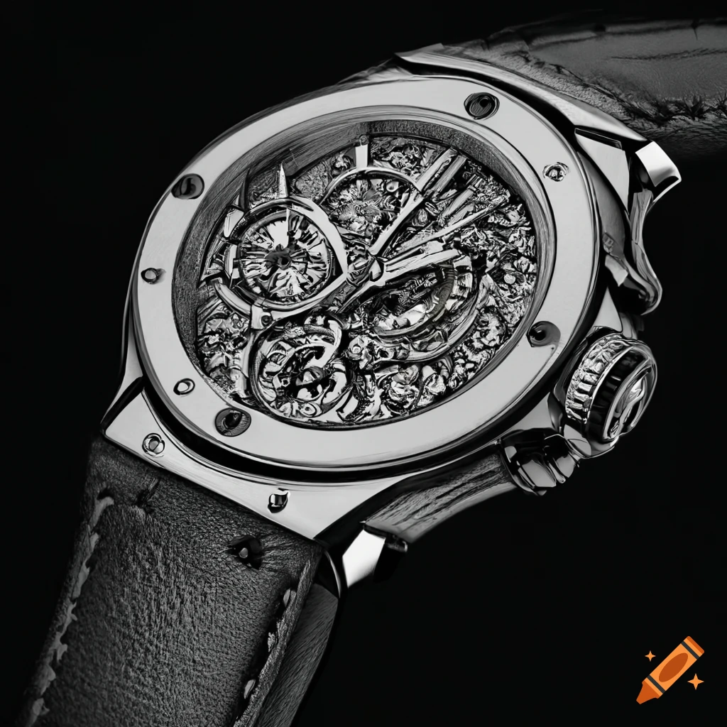 A high-end diamond watch on Craiyon