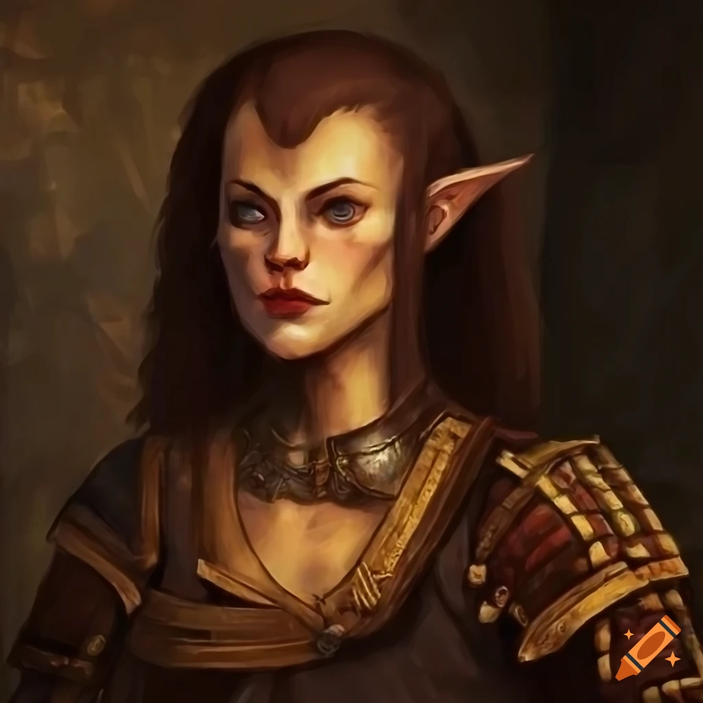 Renaissance painting of an androgynous elf in ancient armor on Craiyon