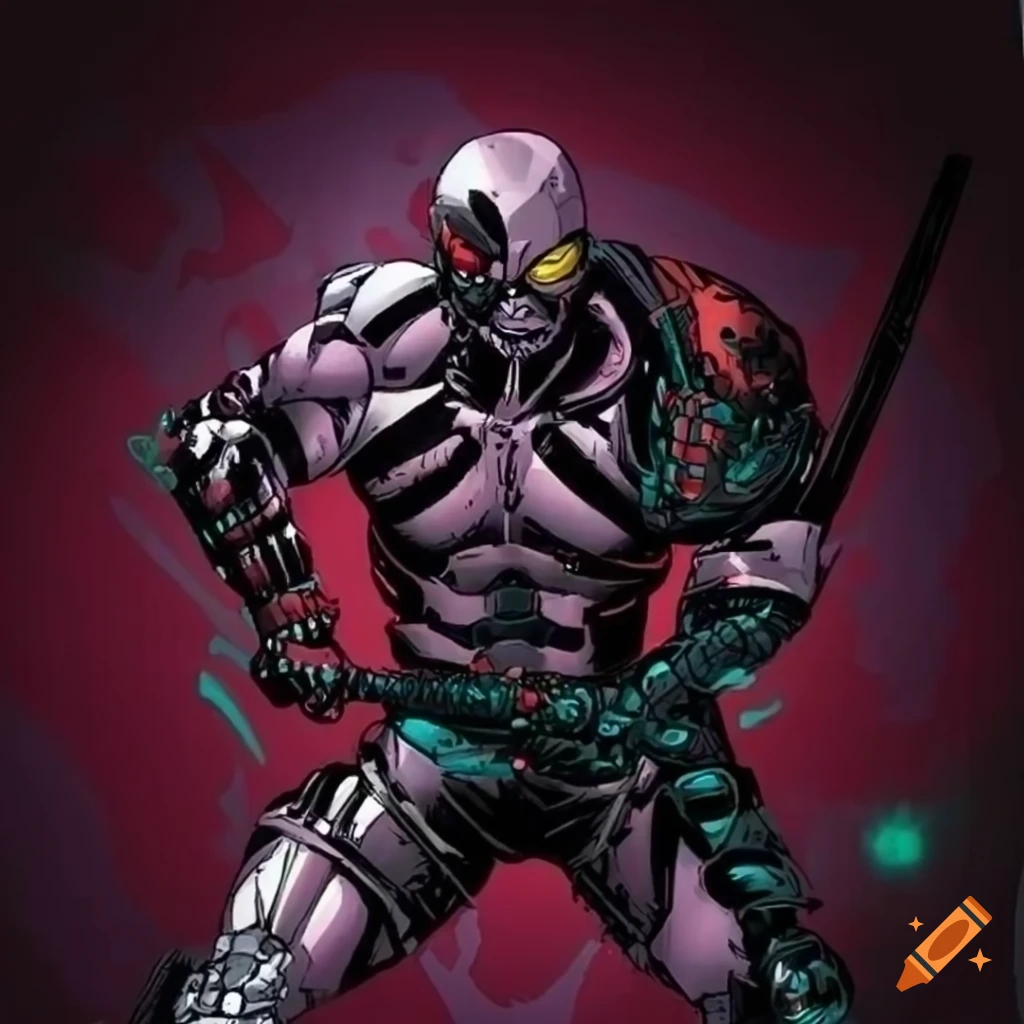 Dark sci-fi comic in yellow on Craiyon