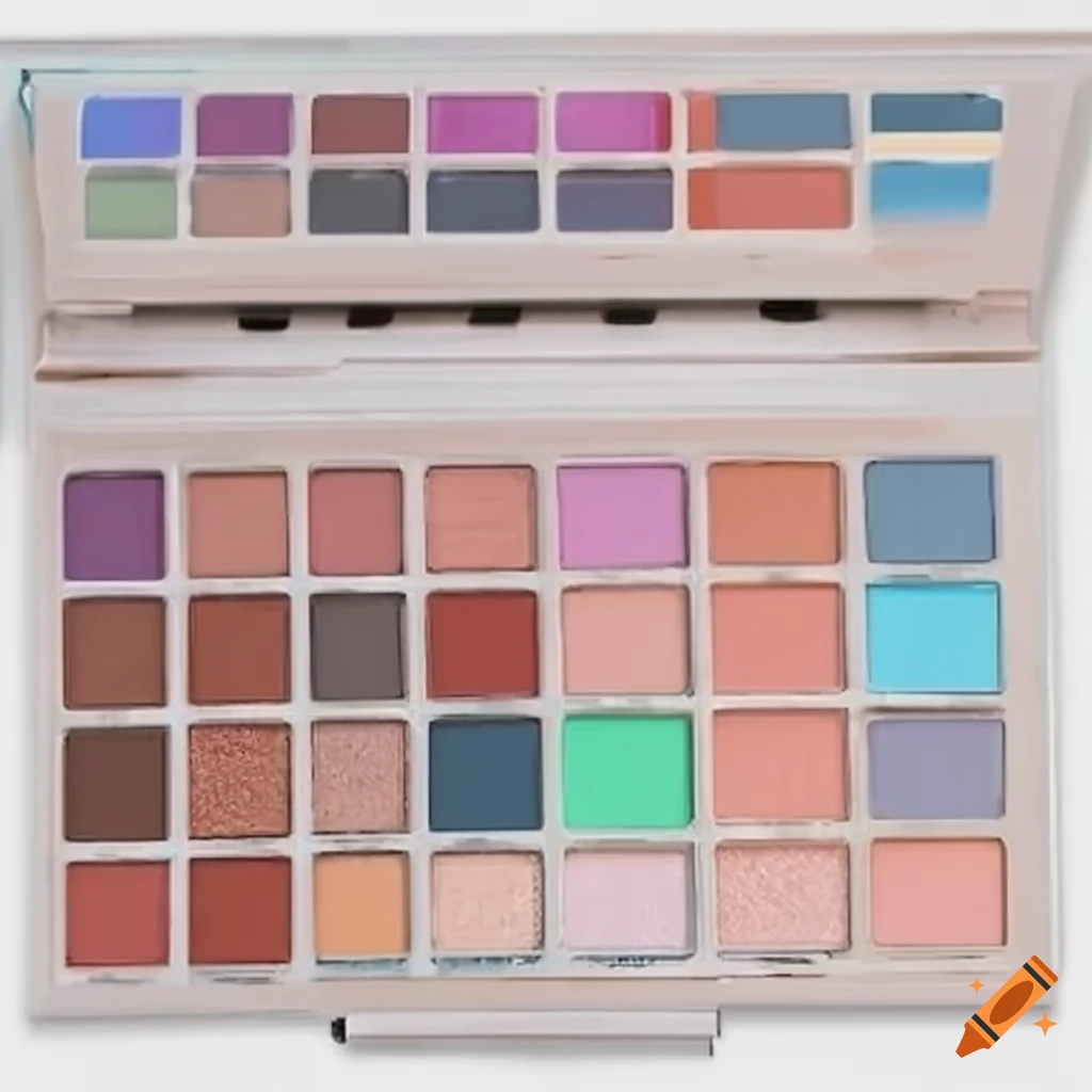 Elegant silver accented eyeshadow palette on Craiyon