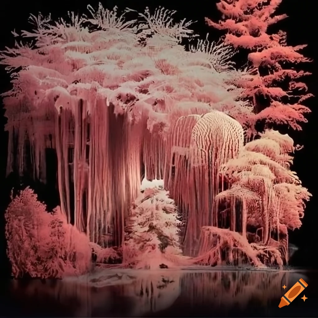 Infrared photograph of a forest by Hans Haeckel on Craiyon