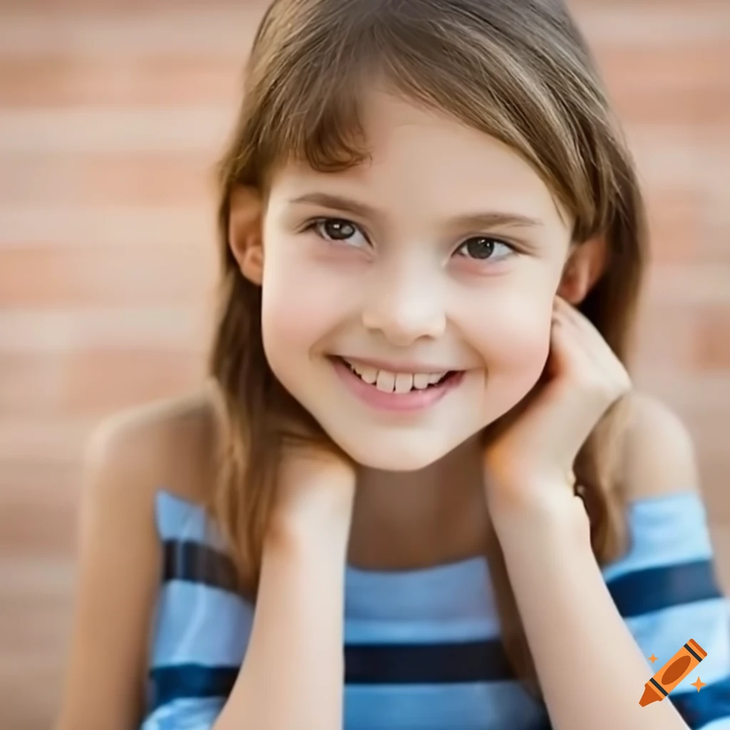 Portrait of a radiant smiling young girl on Craiyon