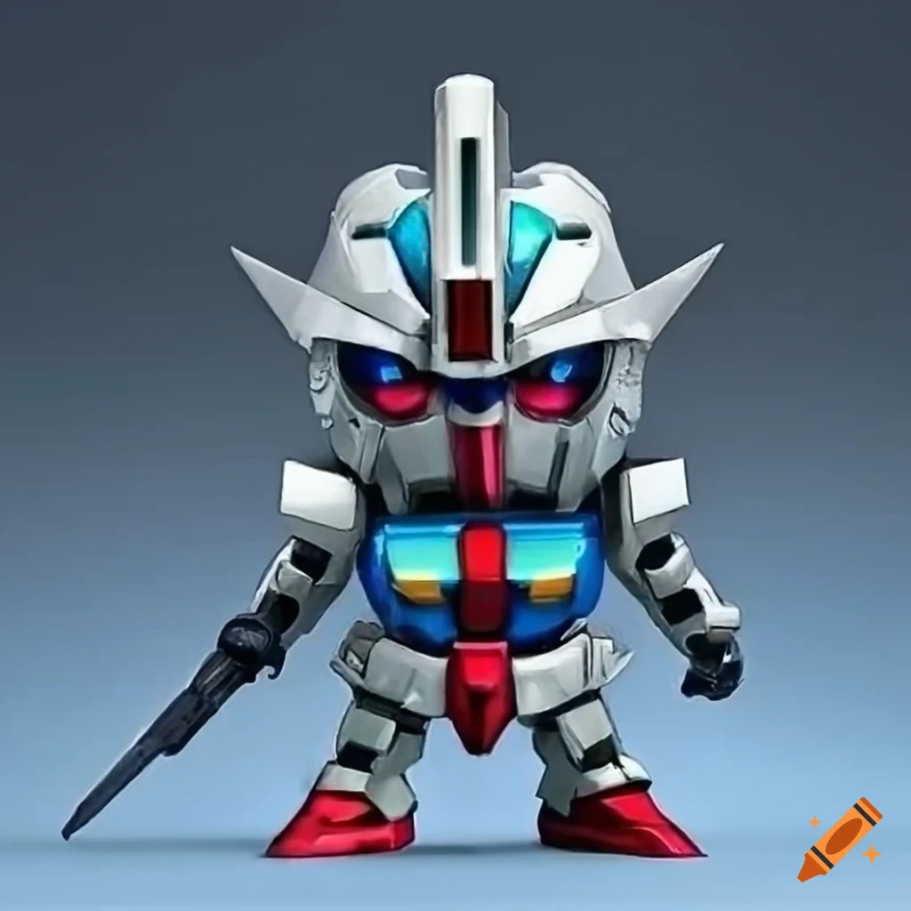 Chibi robot with metallic design