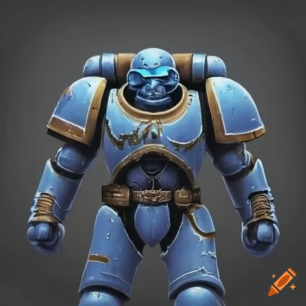 Ultra realistic depiction of a space marine on Craiyon
