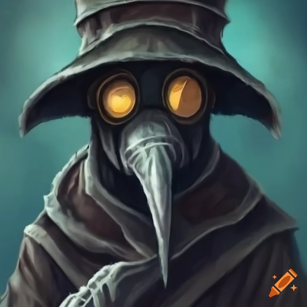 Plague doctor illustration on Craiyon