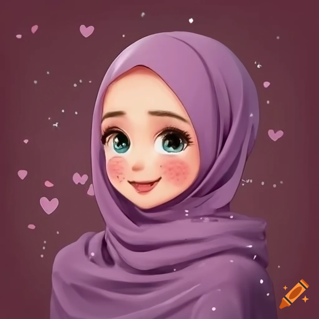 Cute mislim girl with glittery hijab