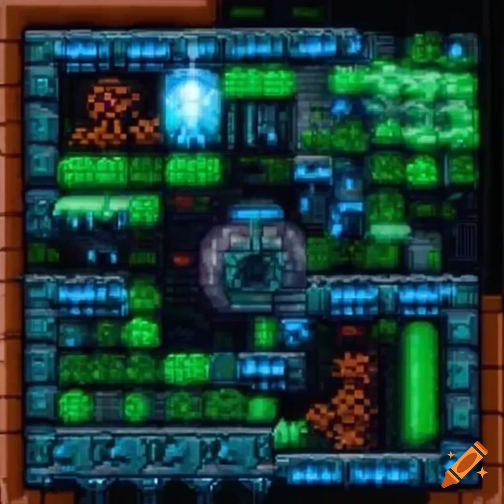 2d tiles from metroid zero mission game on Craiyon