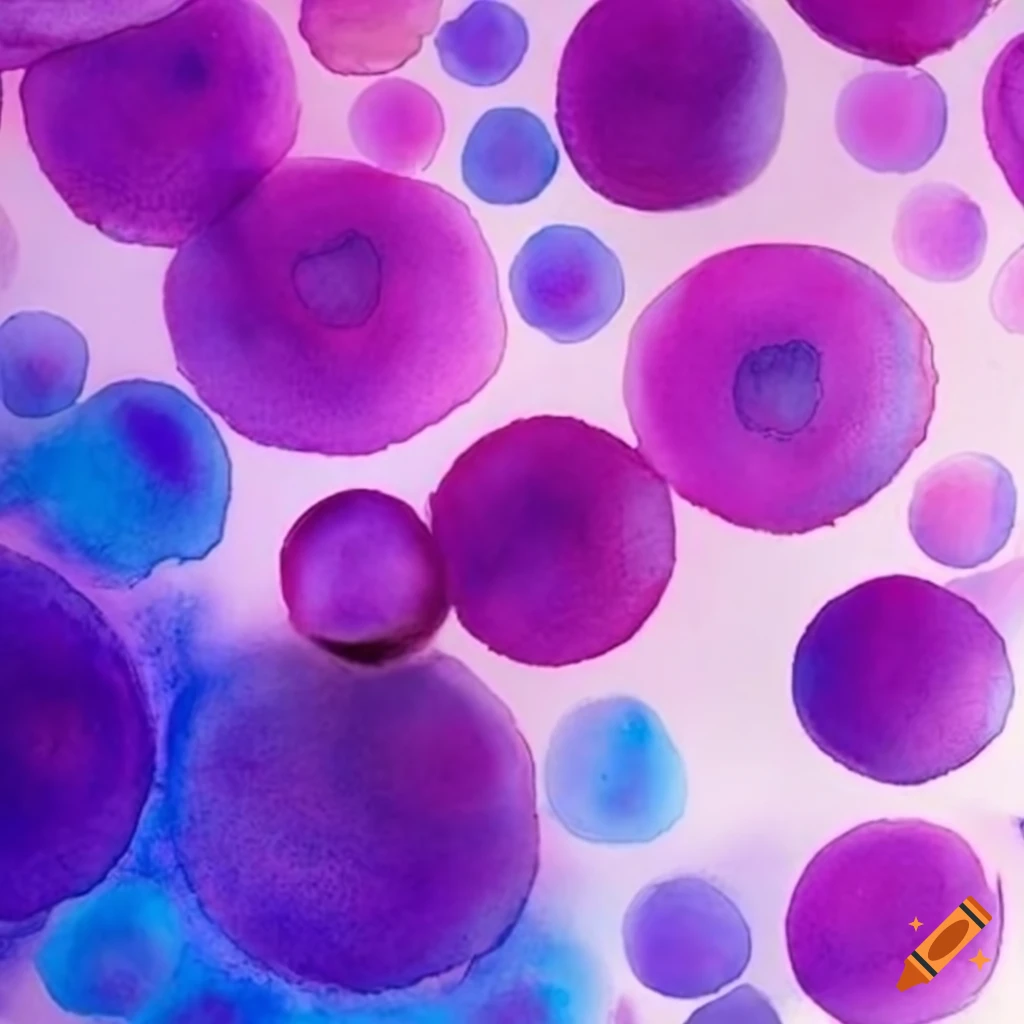 Abstract watercolor of colorful t cells on Craiyon