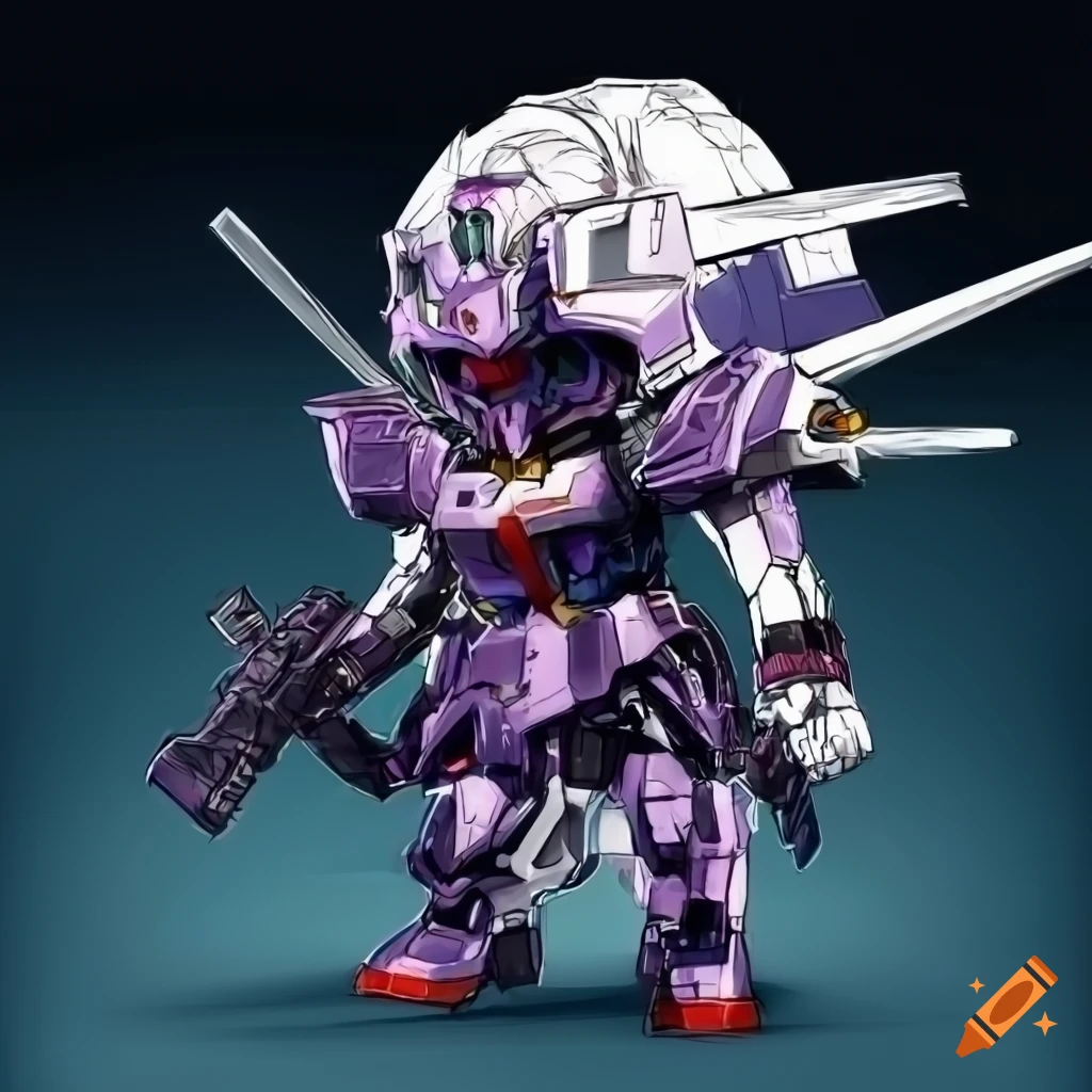 Chibi samurai robot with metallic armor on Craiyon