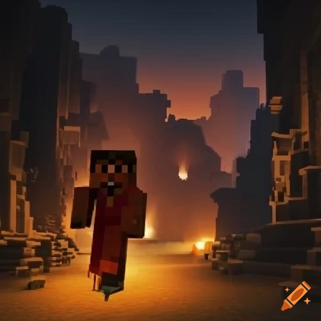 Minecraft hero wars logo on Craiyon