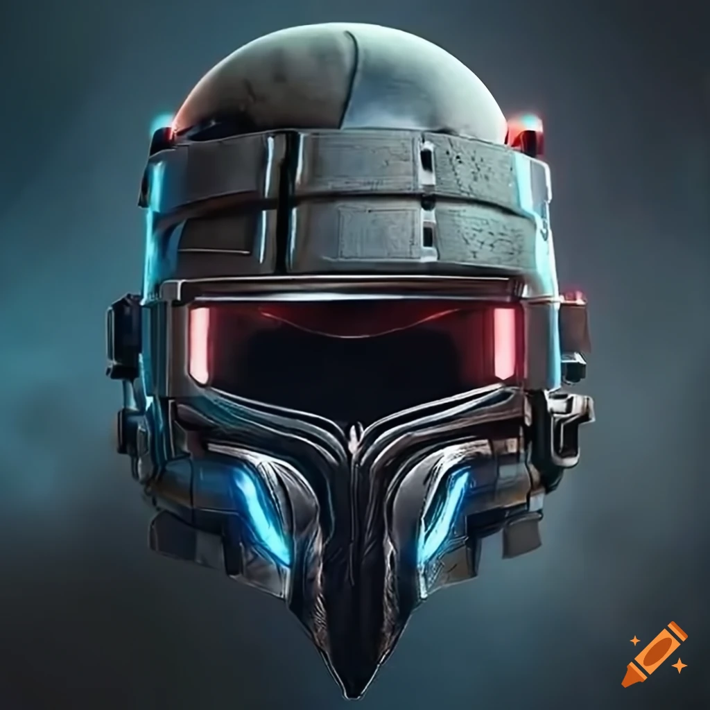 Elite champion cursed helmet, front view on Craiyon