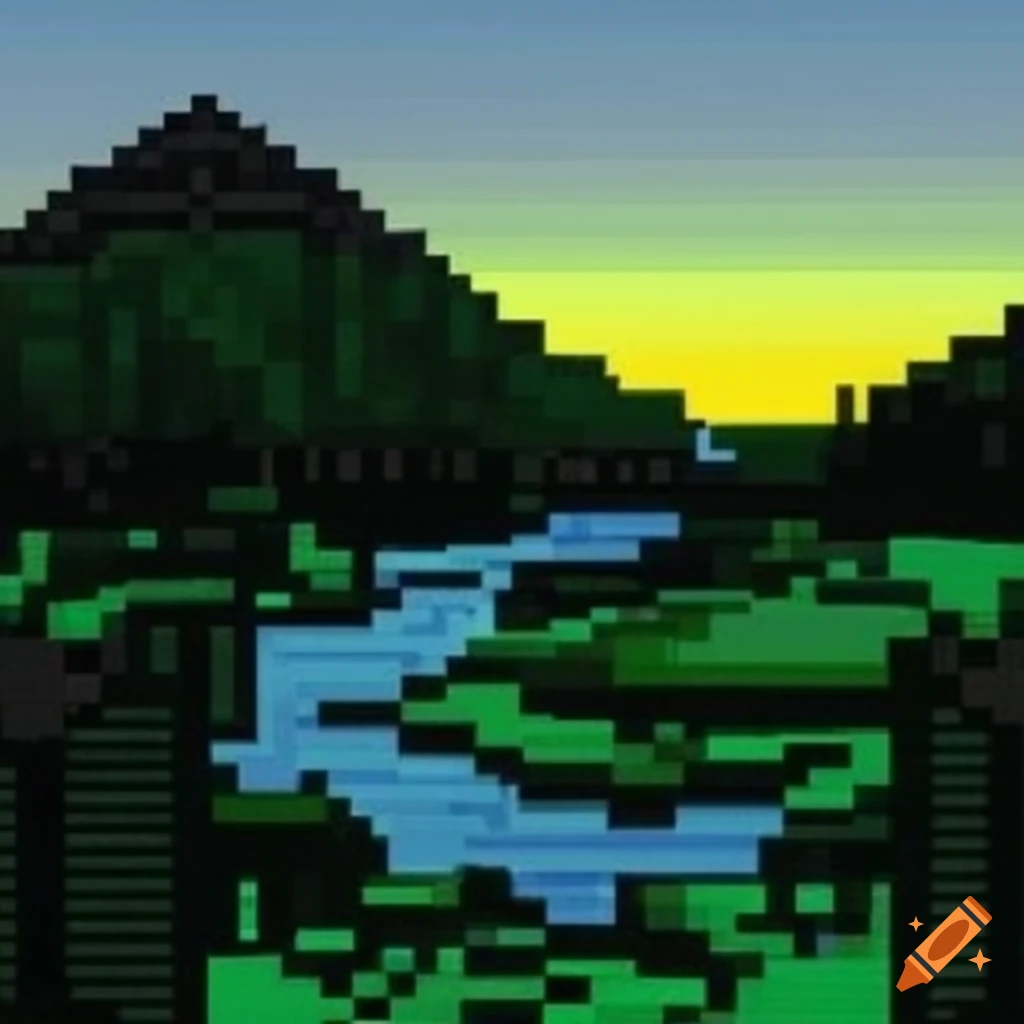 Pixelated landscapes artwork