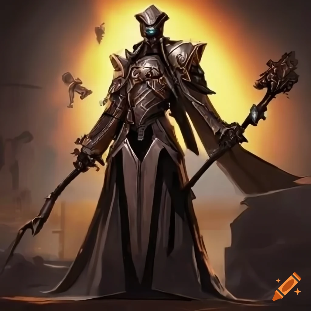 Image of a futuristic knight priest with nanomachines on Craiyon