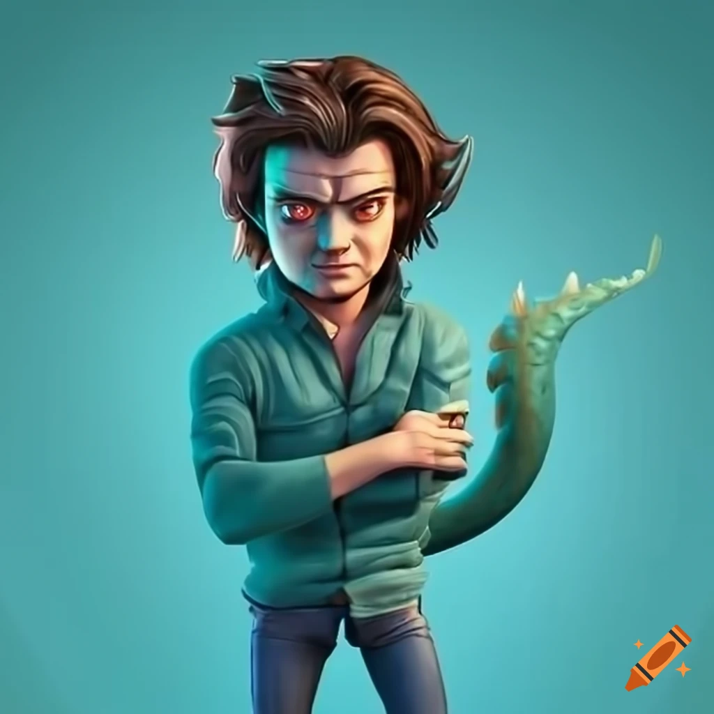 Digital art of sea monster steve harrington in pixar style on Craiyon