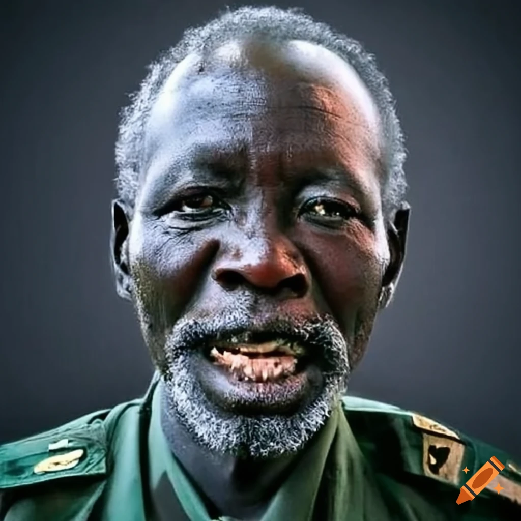 Portrait of John Garang, Sudanese politician and leader on Craiyon
