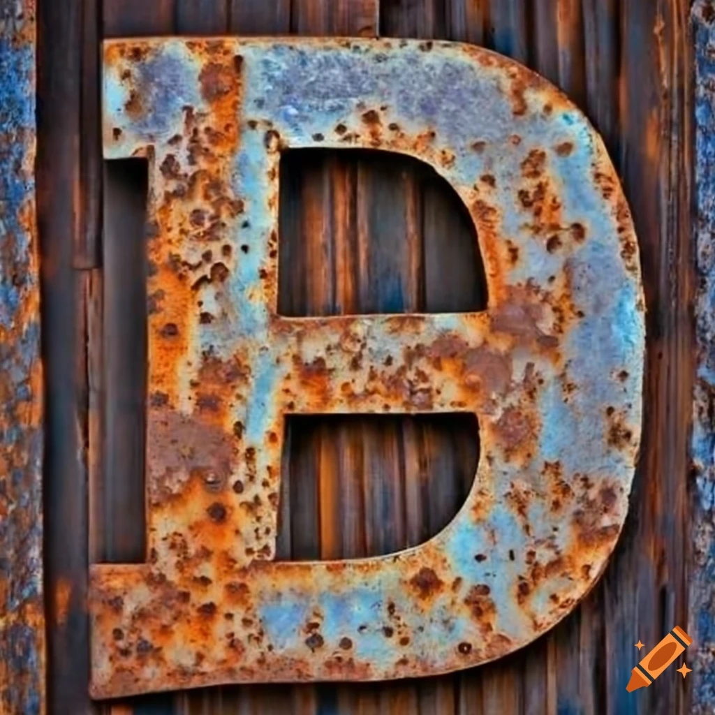 Rusty metal letter d on Craiyon