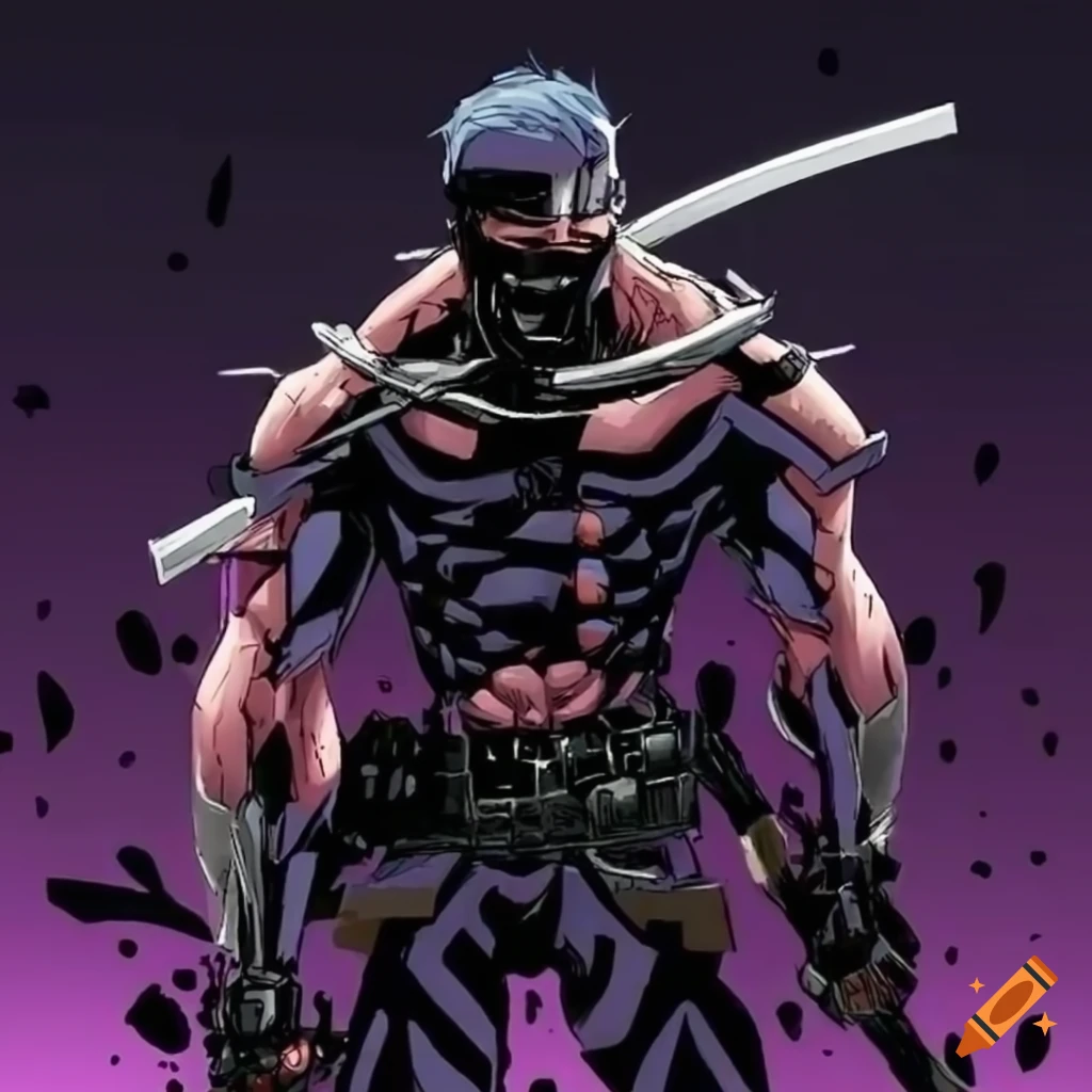 Cyborg ninja punk comic style artwork