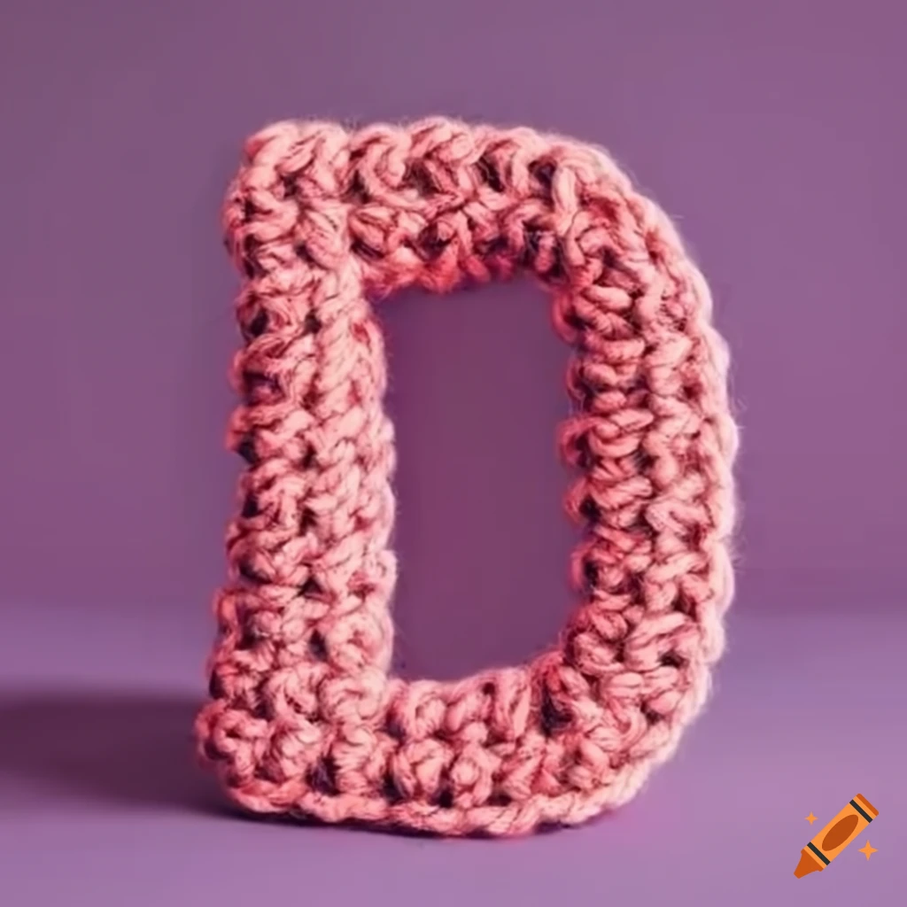 Crochet yarn letter d on Craiyon
