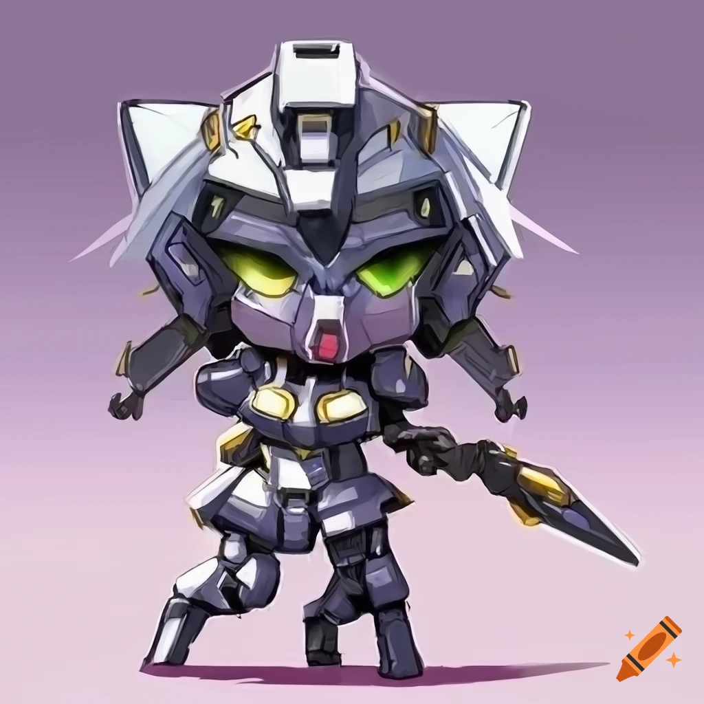 Chibi samurai robot with metallic armor on Craiyon