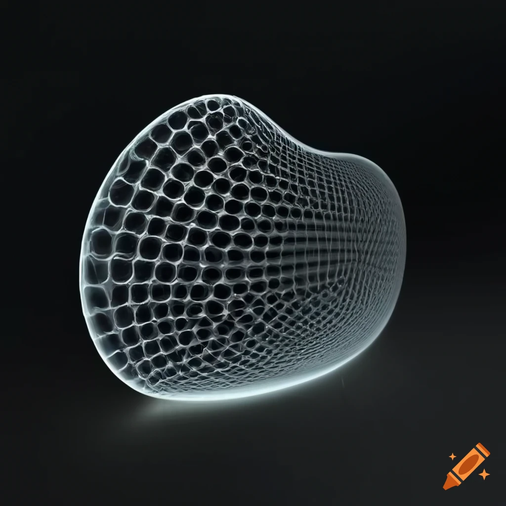 Glass hyperbolic paraboloids on black background on Craiyon