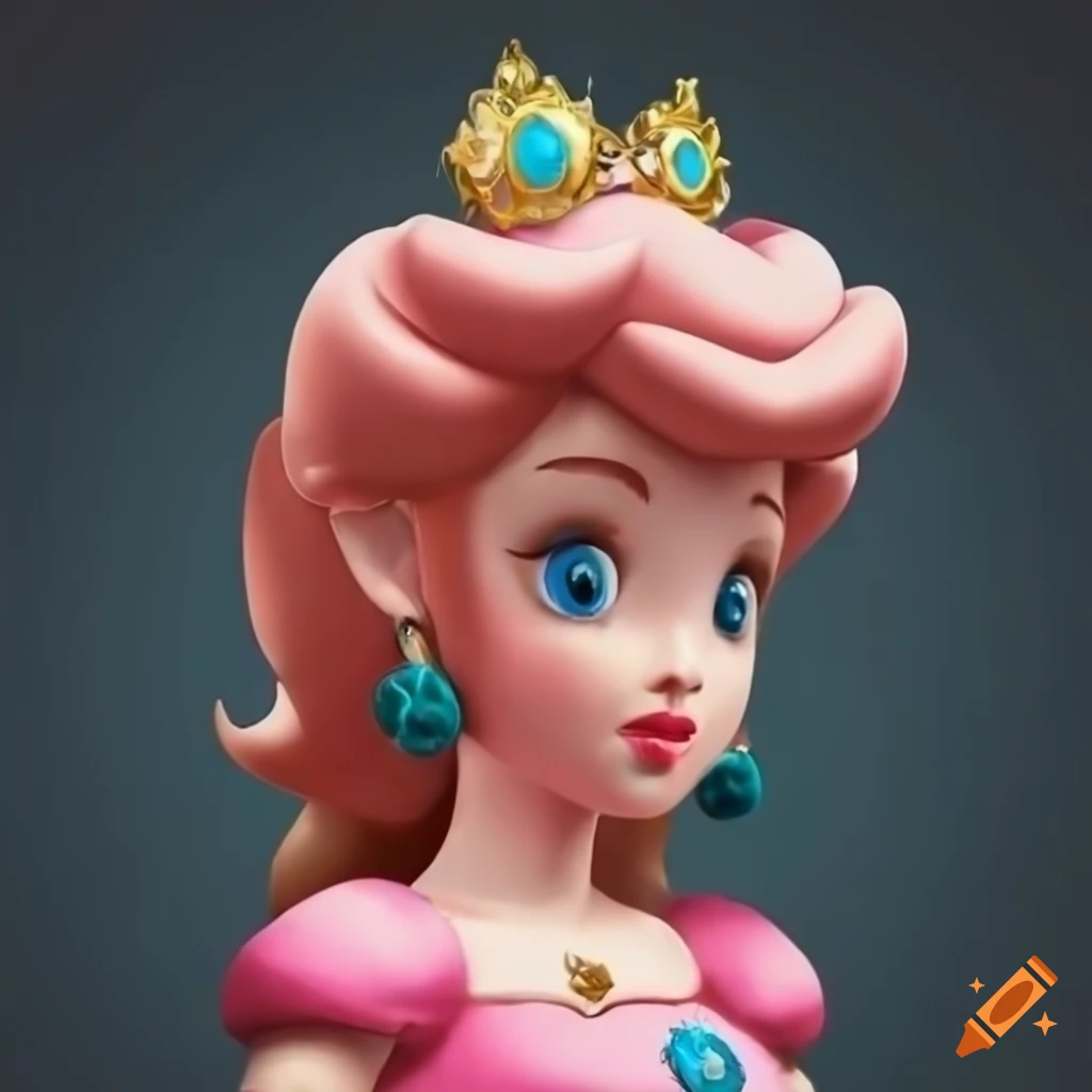 Link dressed in princess peach ballgown cosplay on Craiyon