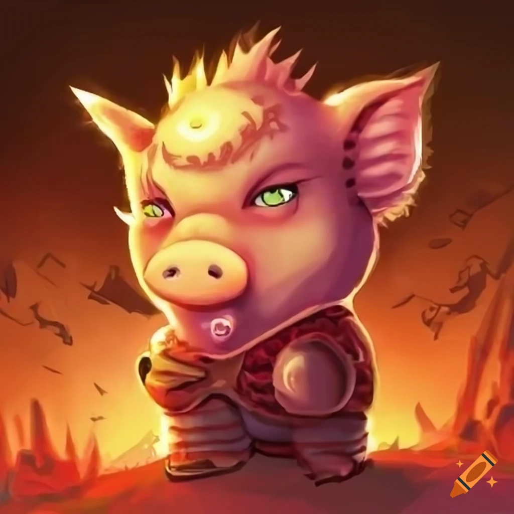 Illustration of piglin societies