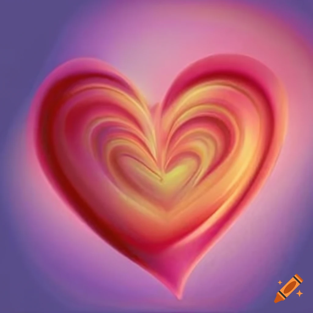 Adorable merging hearts on a pastel rainbow background on Craiyon