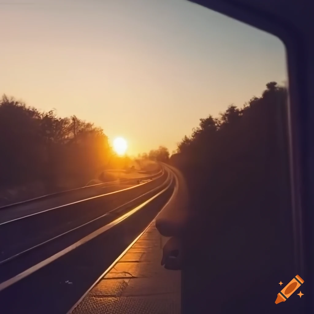 Cityscape view from a train window on Craiyon