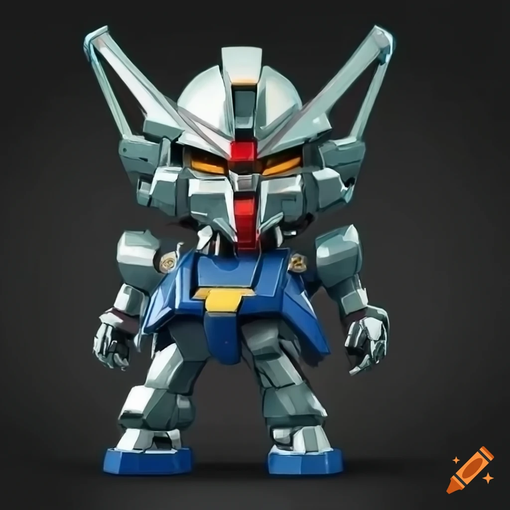 Chibi gundam robot with metallic armor on Craiyon