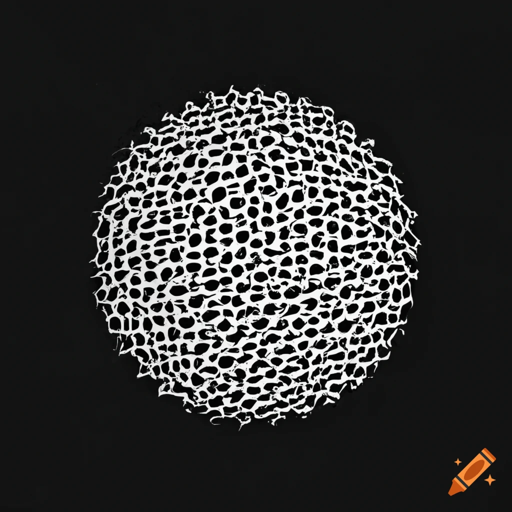 Black and white pointillism apple illustration on Craiyon