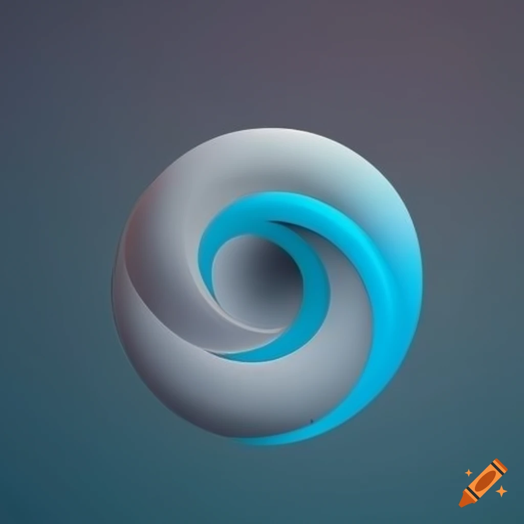 Grey and blue spiral logo design on Craiyon