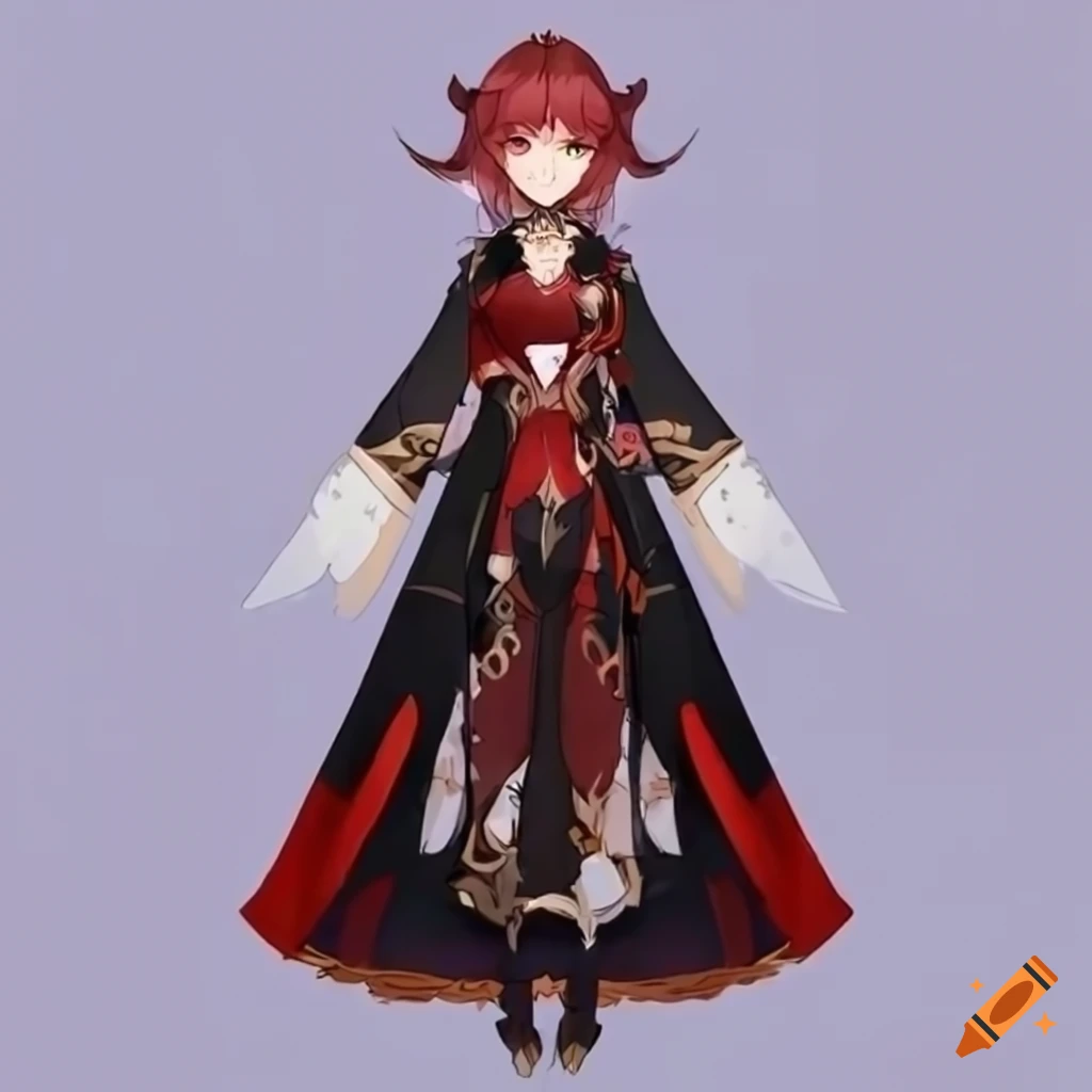 Winter outfit character design in genshin impact style on Craiyon
