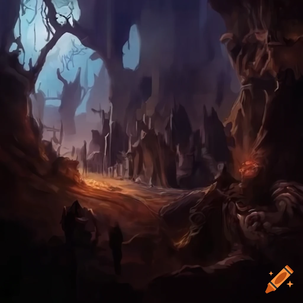 Image depicting the unveiling of subterranean realms on Craiyon