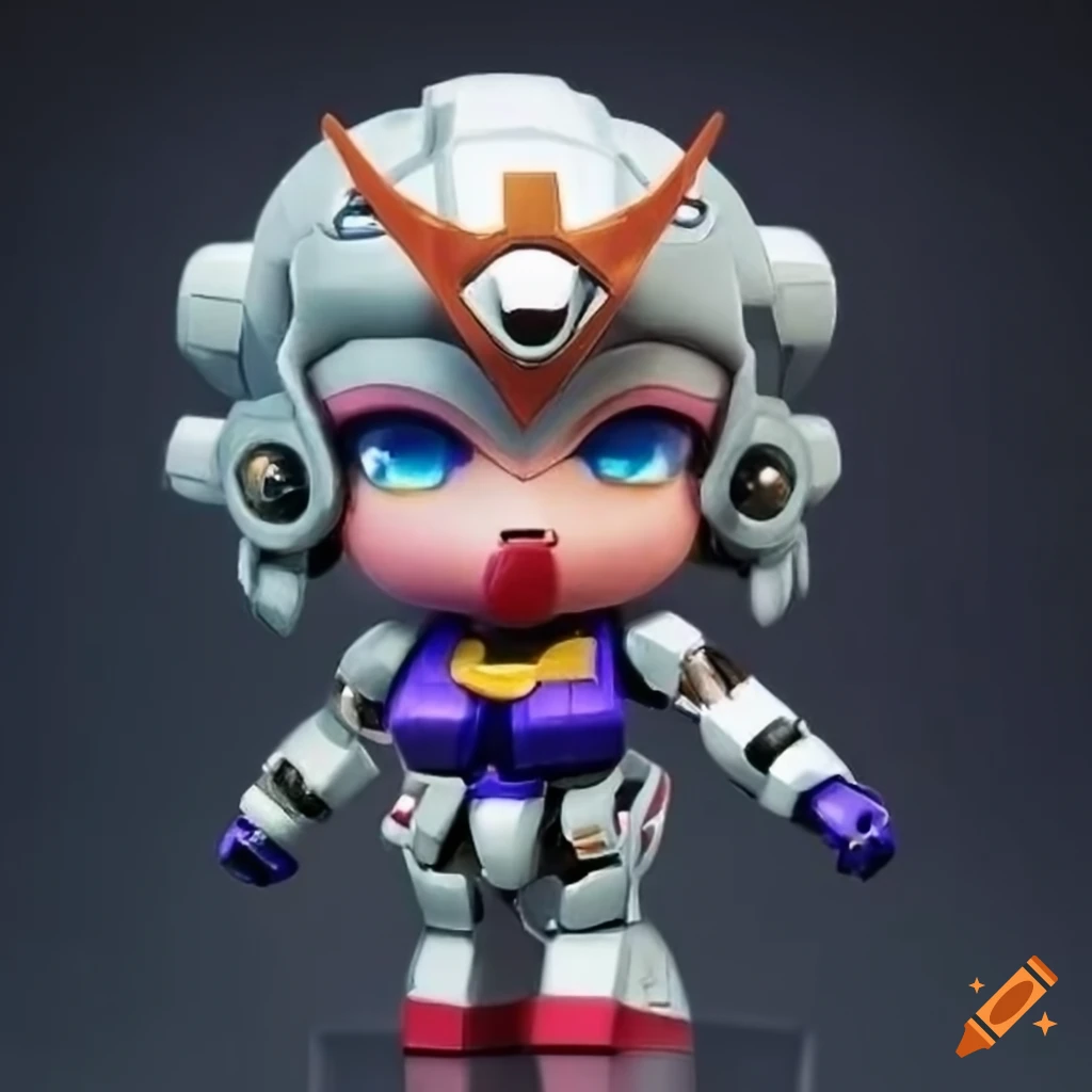 Metallic chibi gundam robot on Craiyon