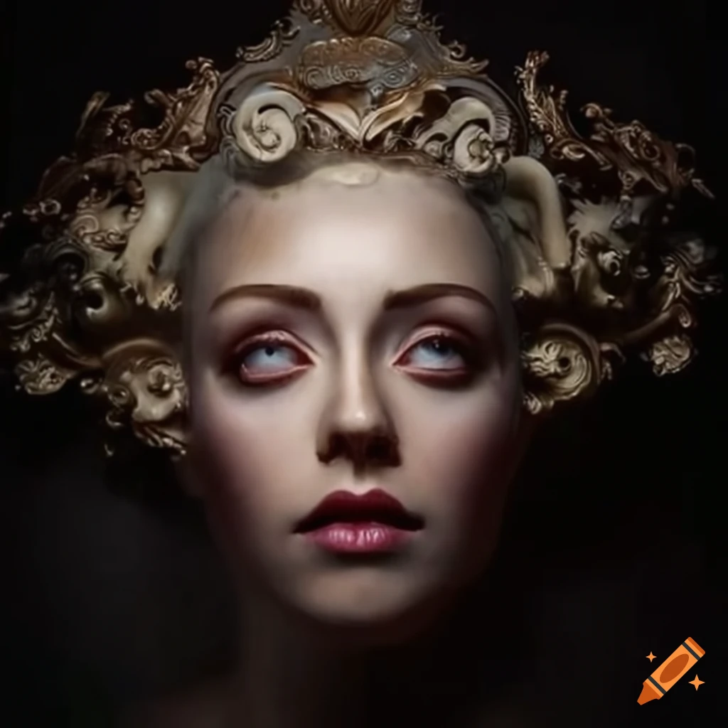 Angels face in art nouveau style on Craiyon