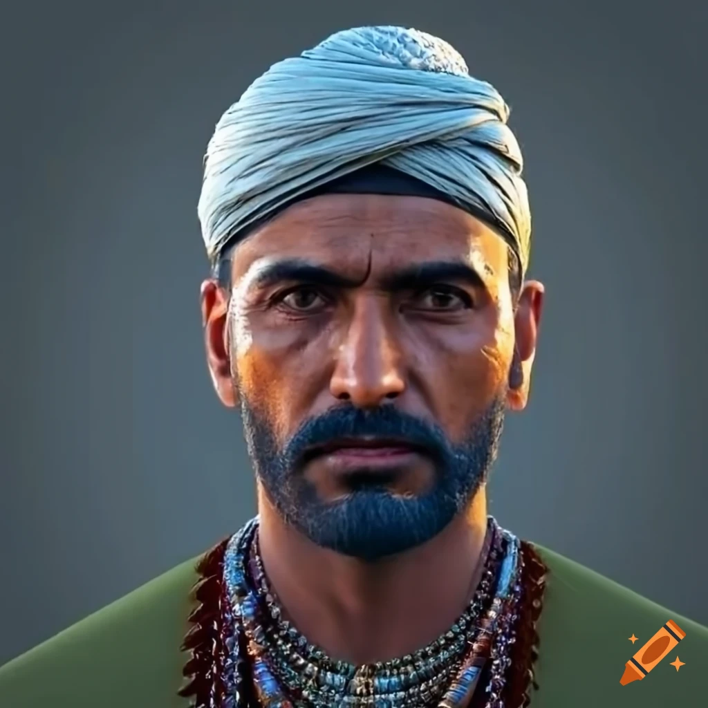 Portrait of a strong turkish tribal chief on Craiyon