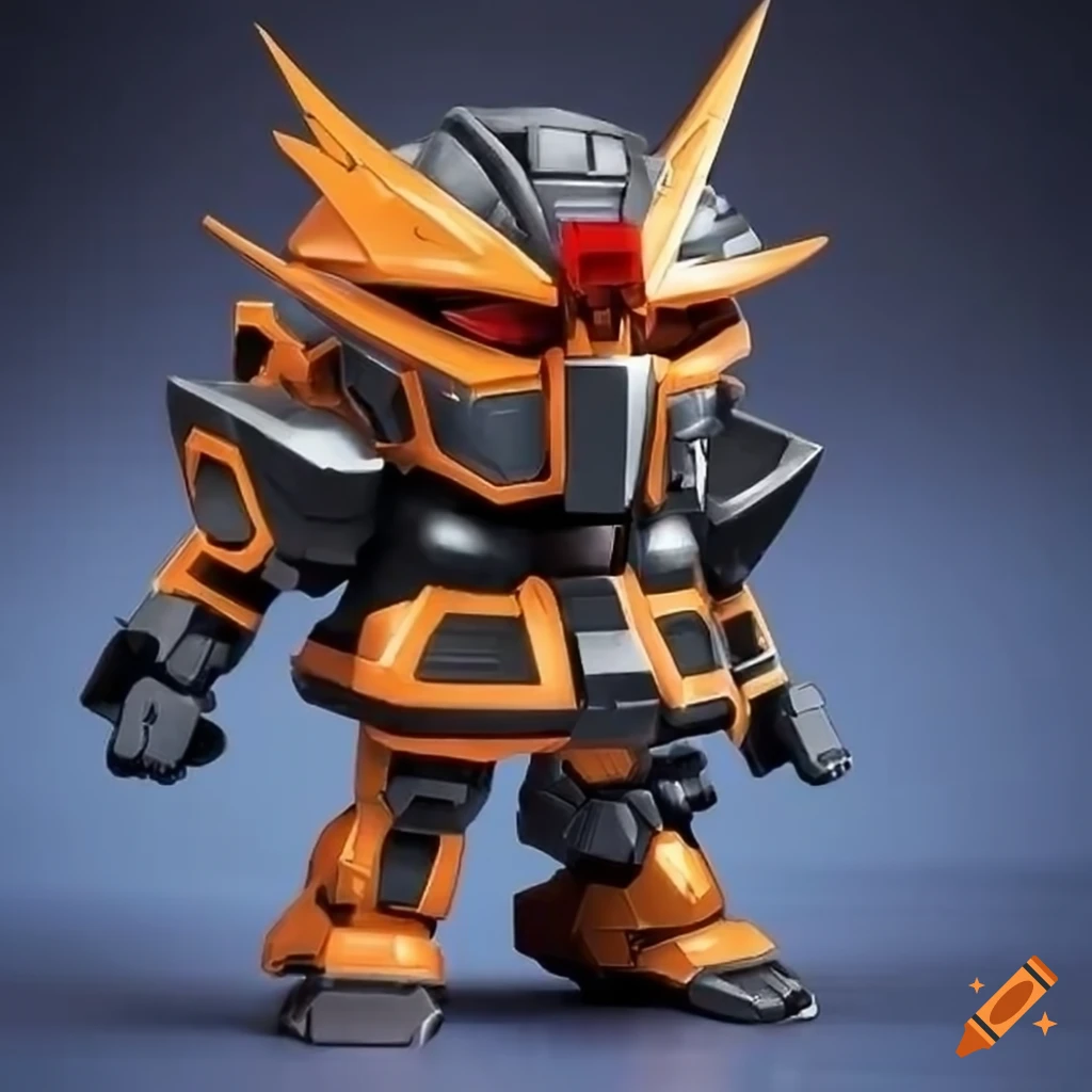 Metallic chibi gundam robot in marine battalion armor on Craiyon